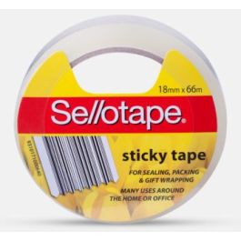 Sellotape Sticky Tape 18mm x 66m Roll BOX OF 8