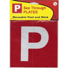 See Through Red "P" Plate - VIC & W.A. Only (Min Order Qty 5)