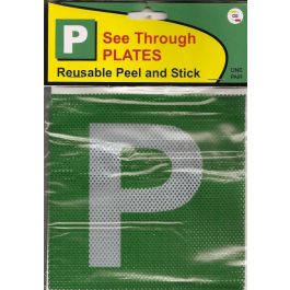 See Through Green "P" Plate - VIC & WA Only (Min Order Qty 5)